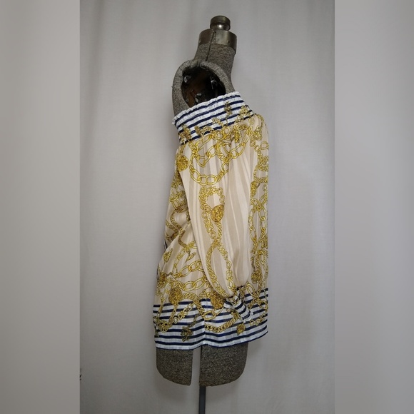 Cache | Tops | Cach Off Shoulder Gold Chain Print Blouse | Poshmark